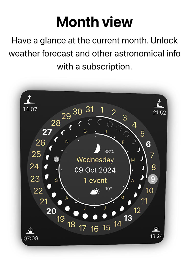 Circular calendar App • Wheel calendar
