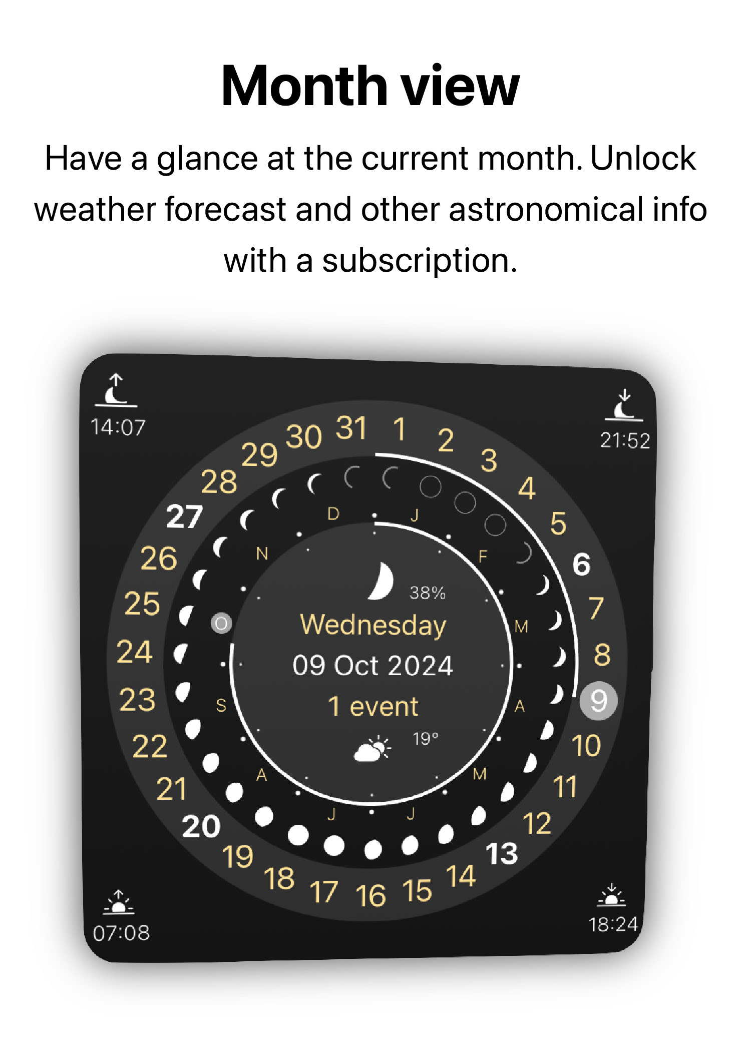 Circular calendar App • Wheel calendar